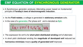 EMF EQUATION OF SYNCHRONOUS GENERATOR,ALTERNATOR|DAY16|SHORT&FULL PITCH ...