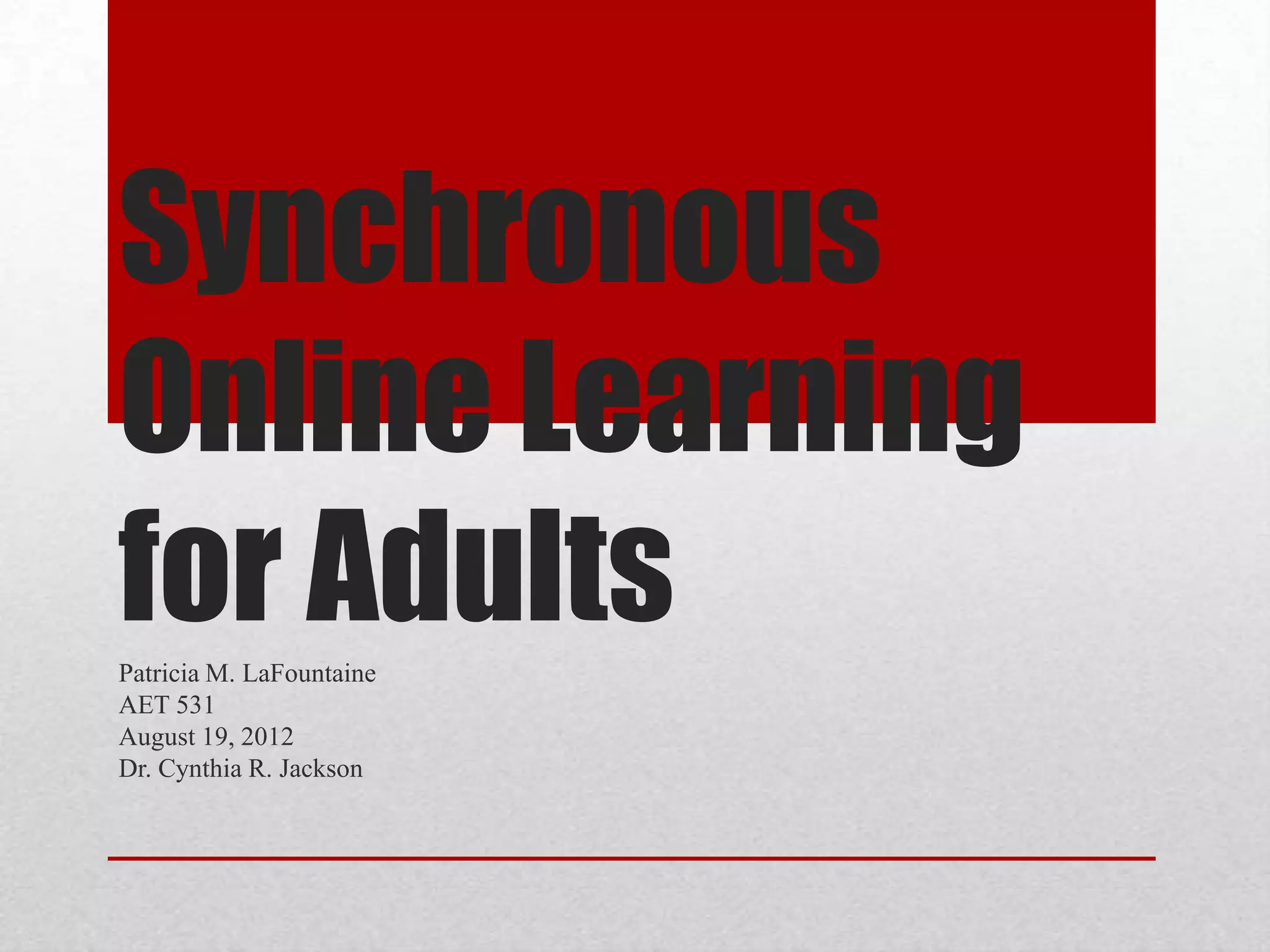 Synchronous learning | PPT