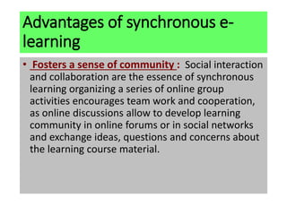Synchronous learning (1) | PPTX | Web Development | Internet