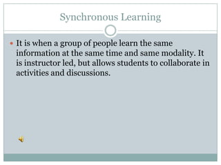 Synchronous learning presentation | PPT