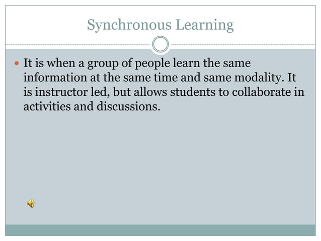 Synchronous Learning Presentation Ppt