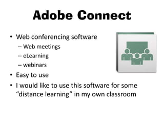 Synchronous Learning Tools | PPTX | Web Conferencing | Computer Software and Applications