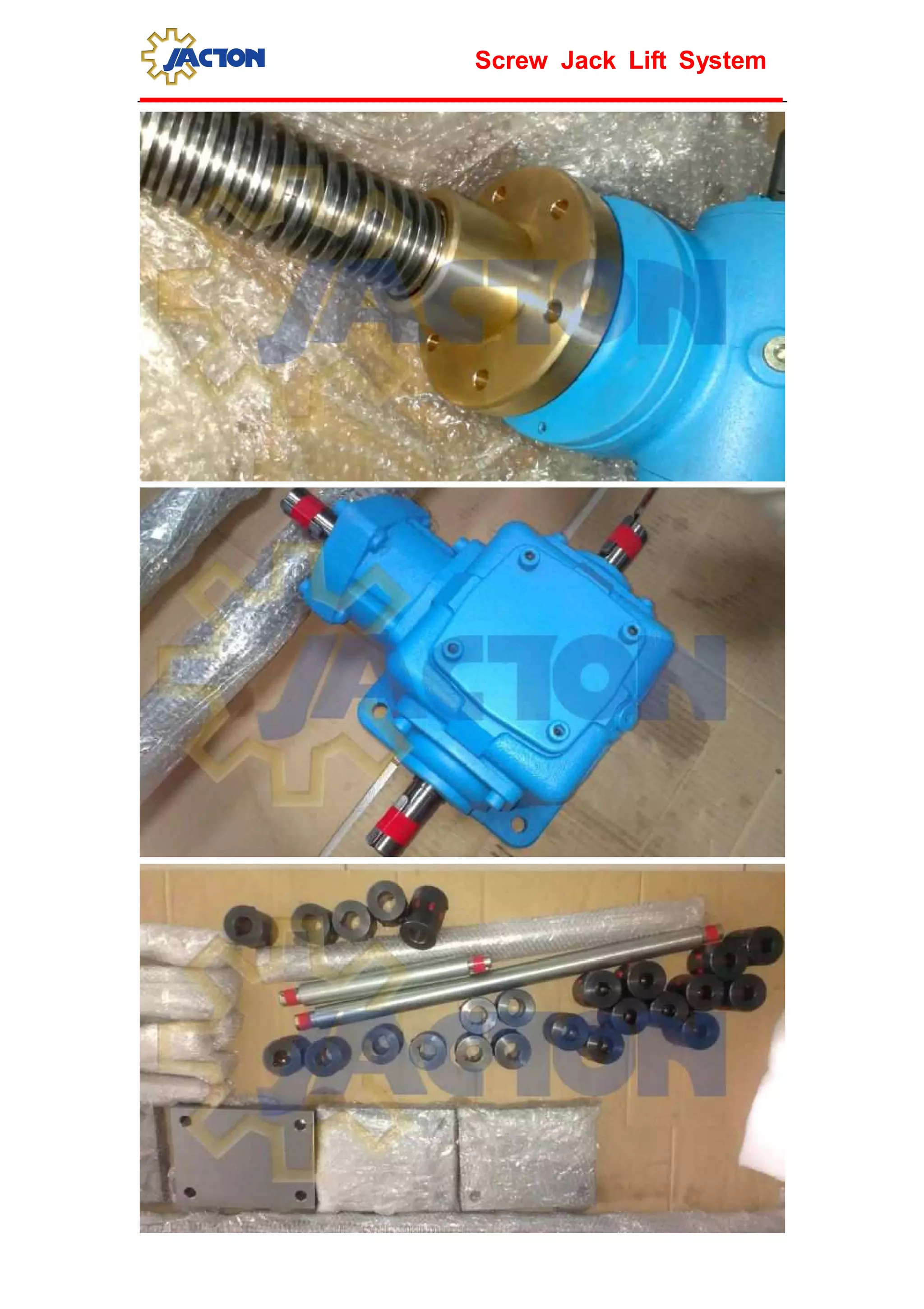 Synchronous lifting motorised actuator system, synchronization screw ...