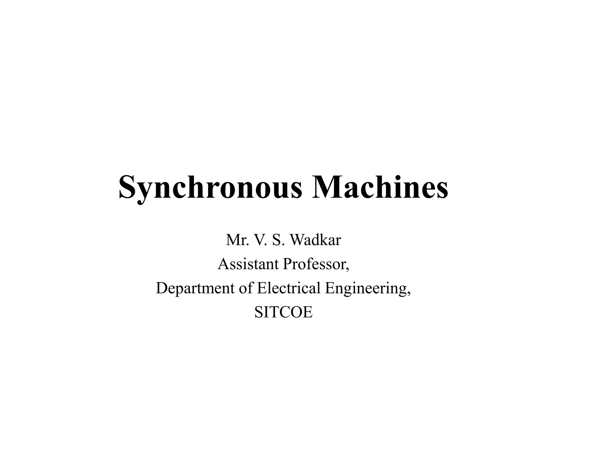 Synchronous machine | PPT