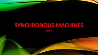 Synchronous machine | PPTX