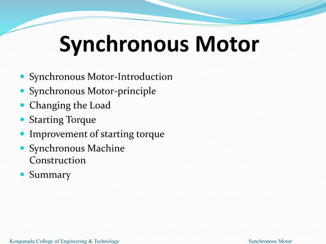 Synchronous motor | PPTX | Physics | Science