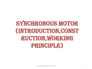 Synchronous motor (working principle) | PDF