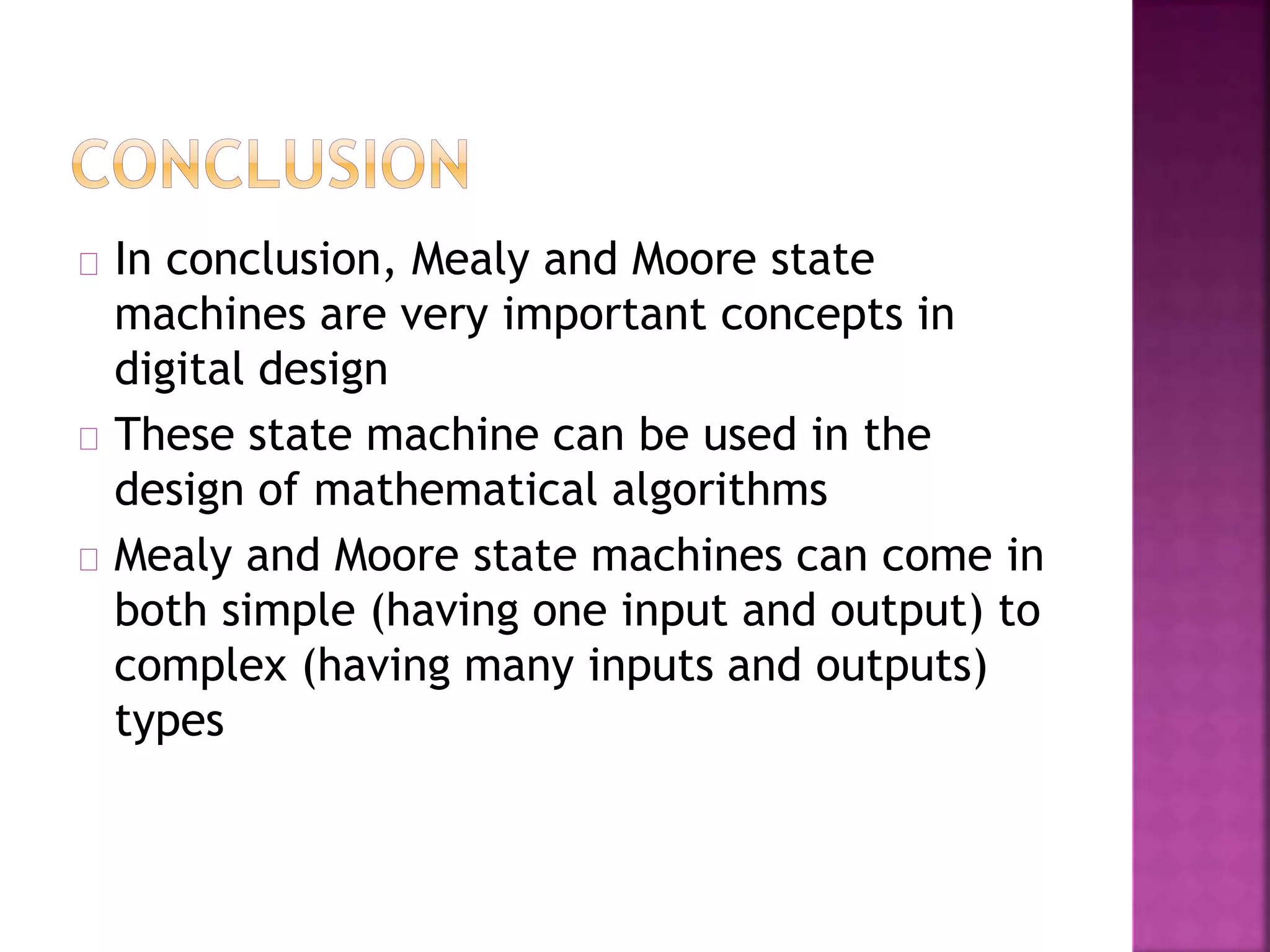 Synchronous state machines. Moore and Mealy state machines (FSM) | PPTX