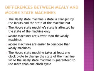 Synchronous state machines. Moore and Mealy state machines (FSM) | PPTX