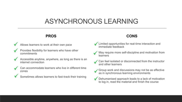 Synchronous vs Asynchronous Learning.pptx | Educational Assessment | Education