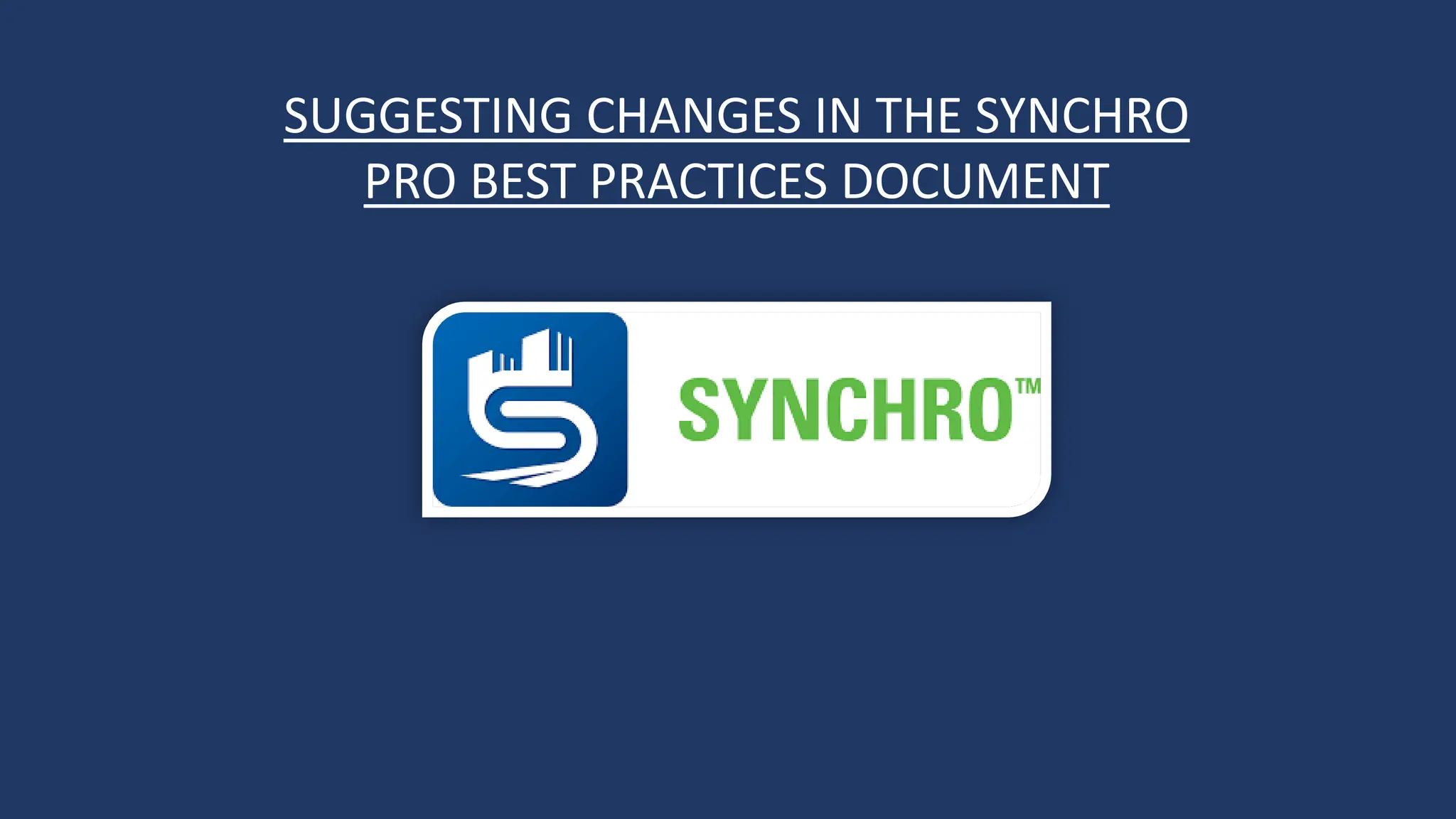 Synchro Pro Presentation for construction | PDF