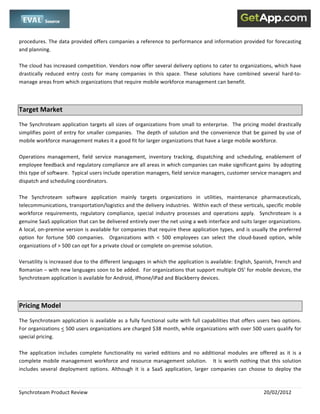 Synchroteam Workforce Management Analyst Review | PDF