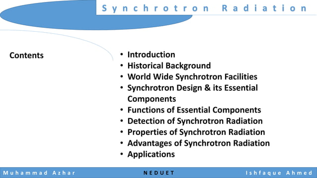 Synchrotron radiation | PPTX | Chemistry | Science