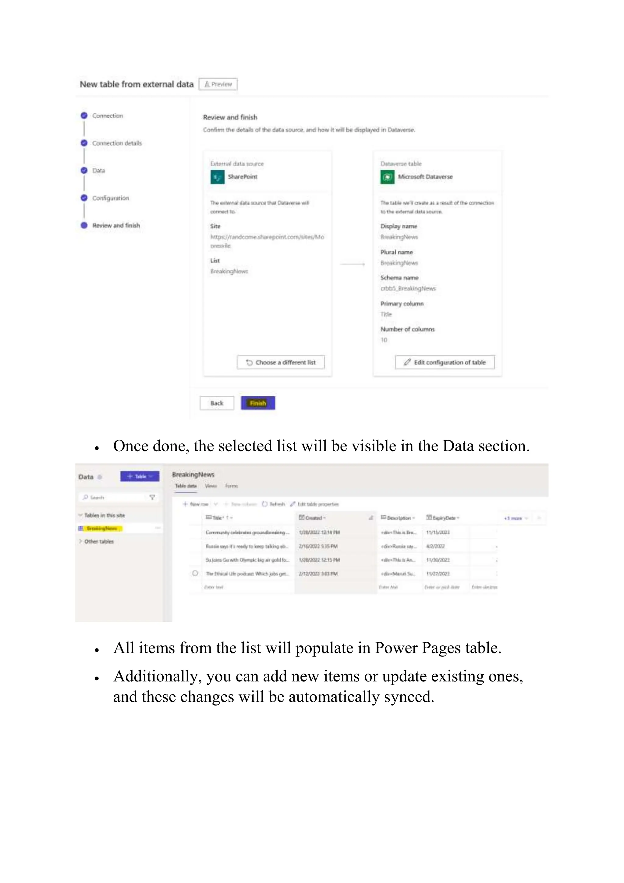 Syncing SharePoint List to Power Pages Table.docx