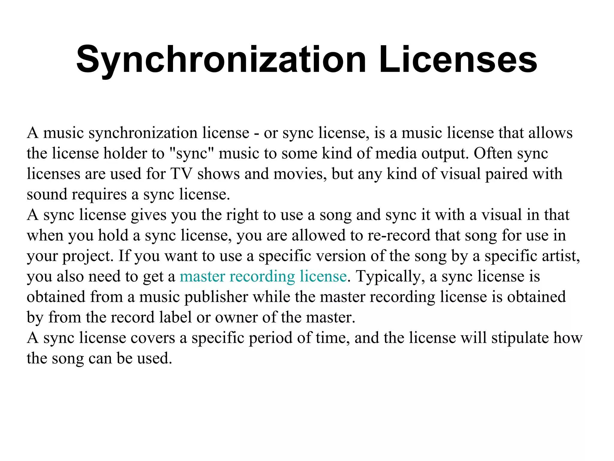 Sync licensing | PPT