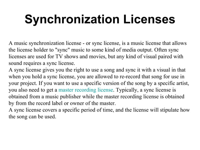 Sync licensing | PPT