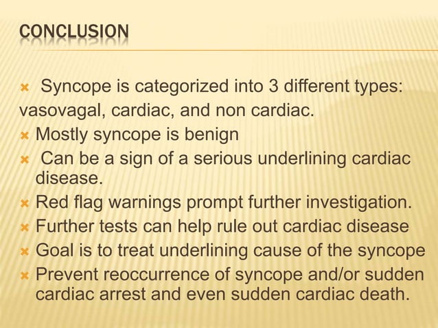 Syncope | PPTX | Heart and Cardiovascular Diseases | Diseases and ...