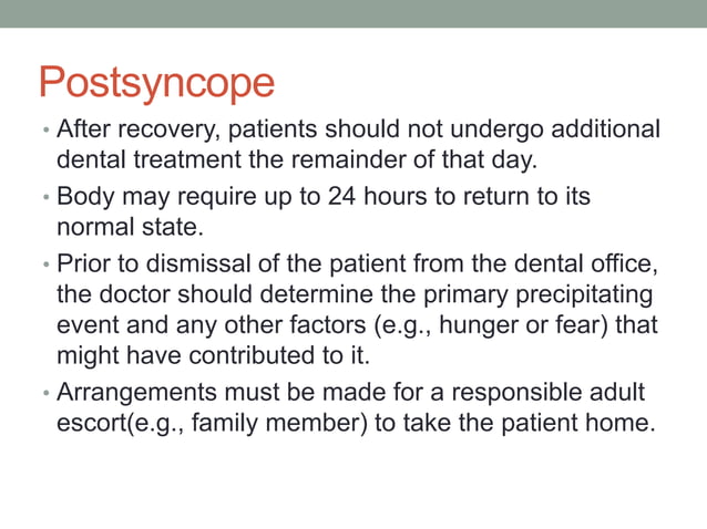 Syncope | PPTX | Dental Health | Diseases and Conditions