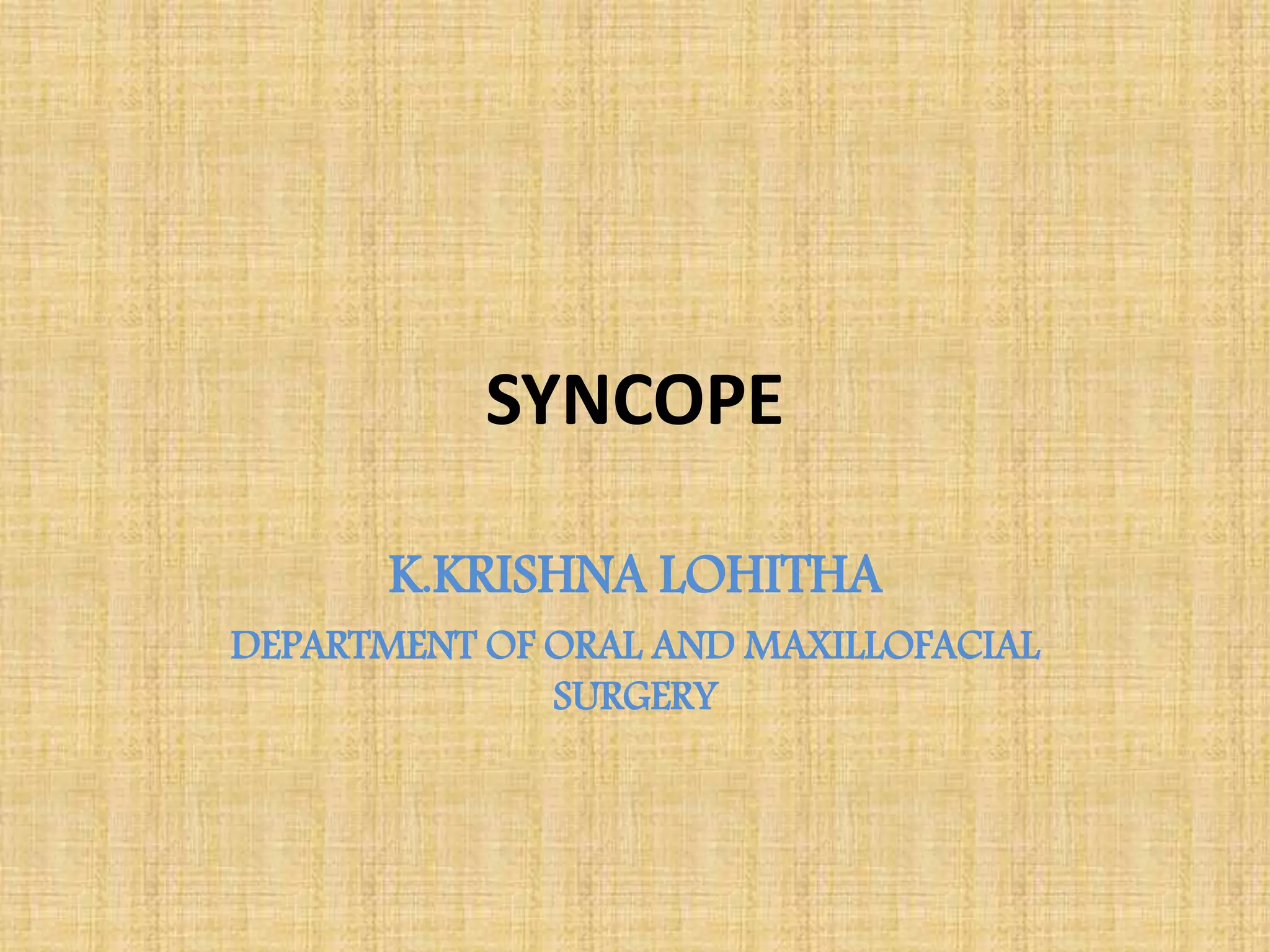 Syncope Pptx