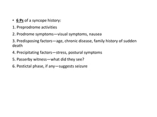 Approach to syncope in Emergency Department | PPTX