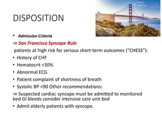 Approach to syncope in Emergency Department | PPTX
