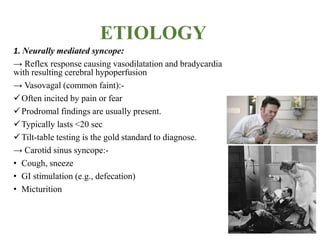 Approach to syncope in Emergency Department | PPTX