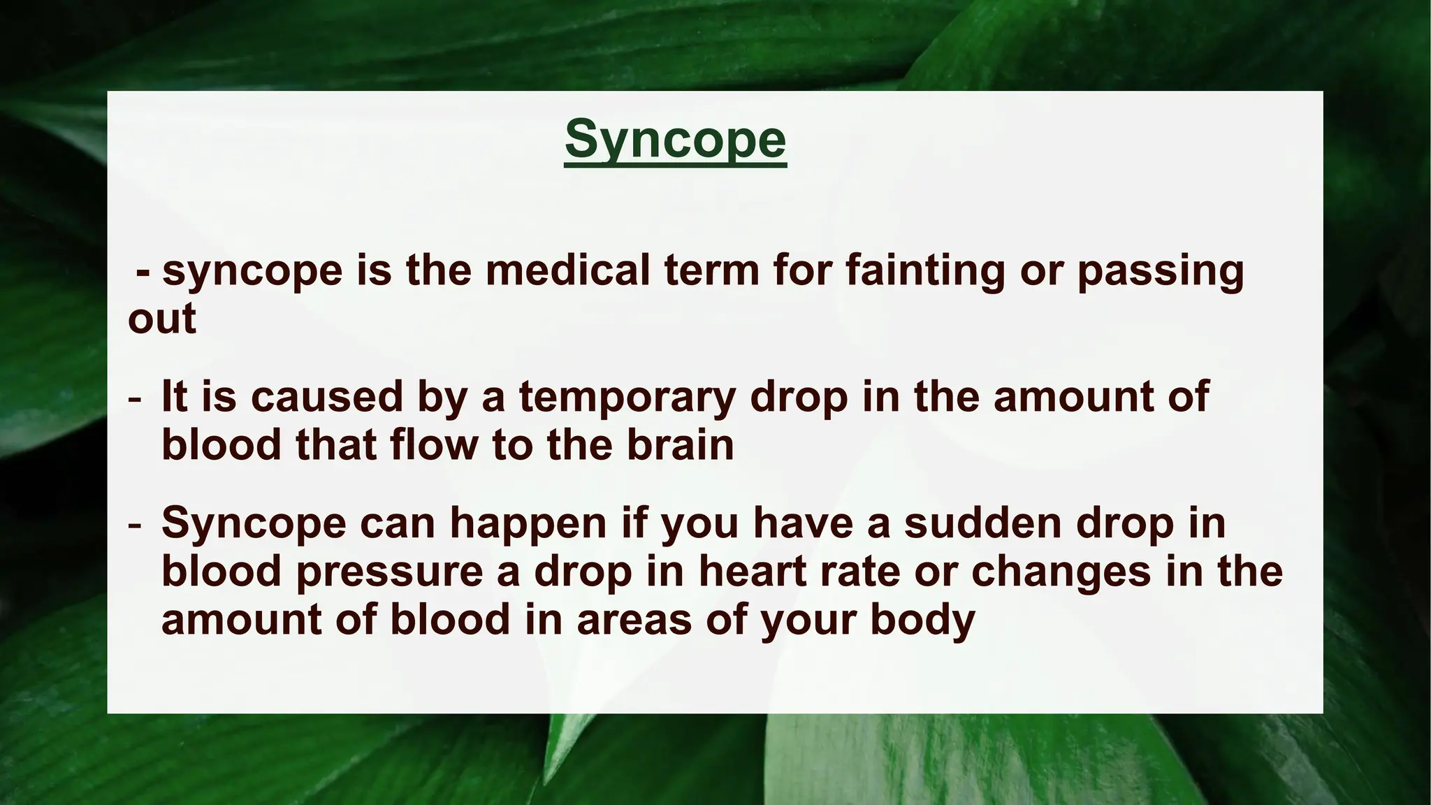 syncope, definition, types, causes, treatment.pptx