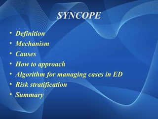 Approach to Syncope | PPT