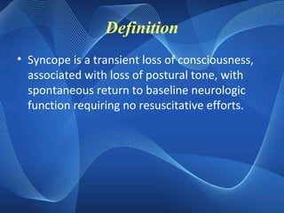 Approach to Syncope | PPT