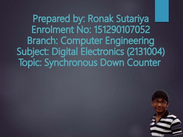 Synchronous down counter | PPTX | Programming Languages | Computing