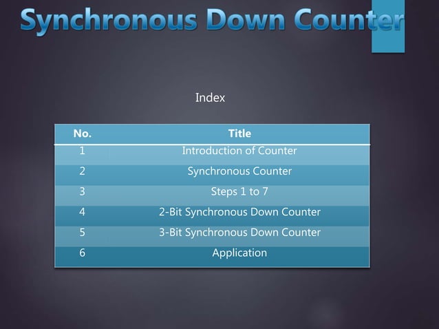 Synchronous down counter | PPTX | Programming Languages | Computing