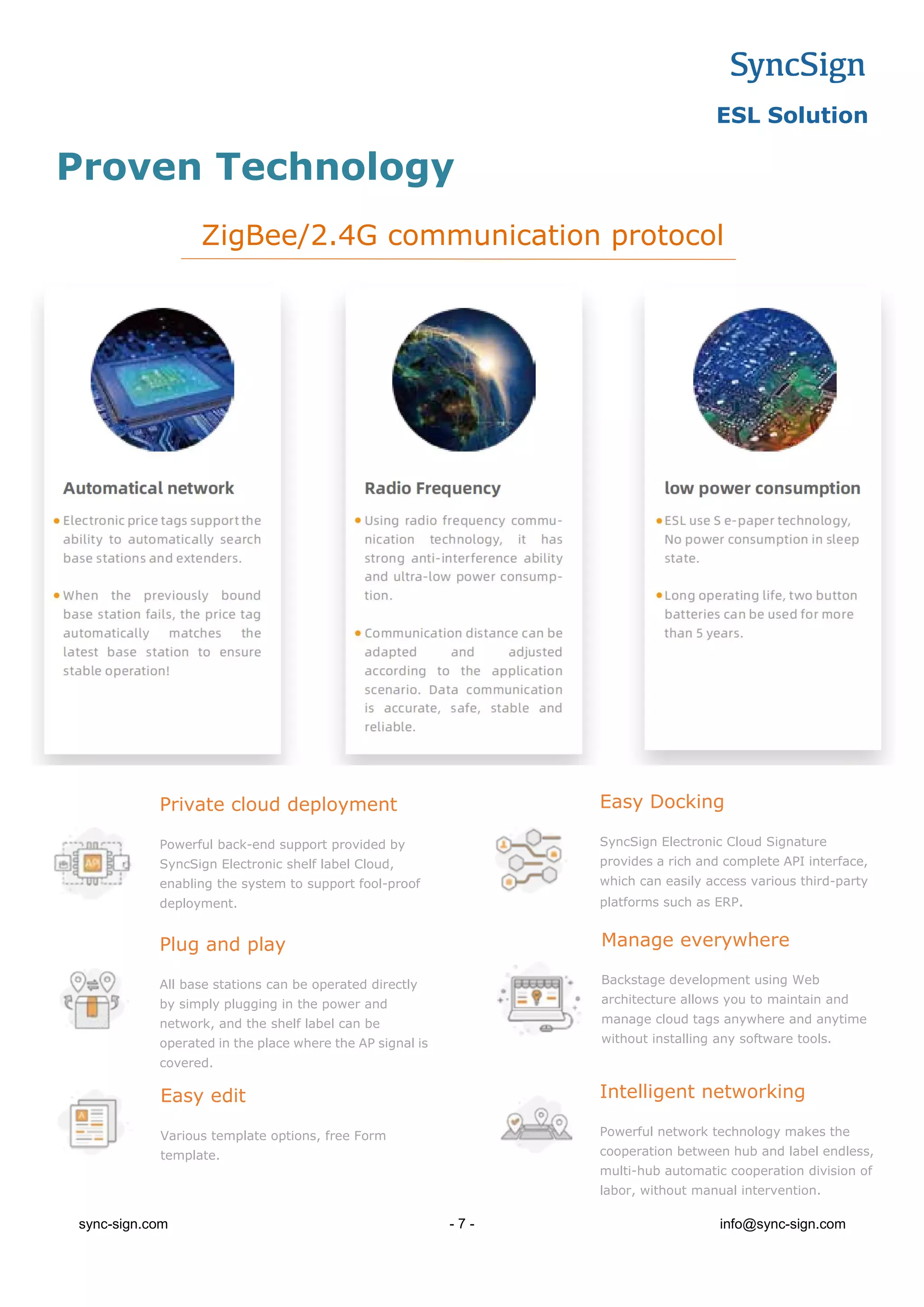 SyncSign Electronic Shelf Label(ESL) Brochure 2020 | PDF