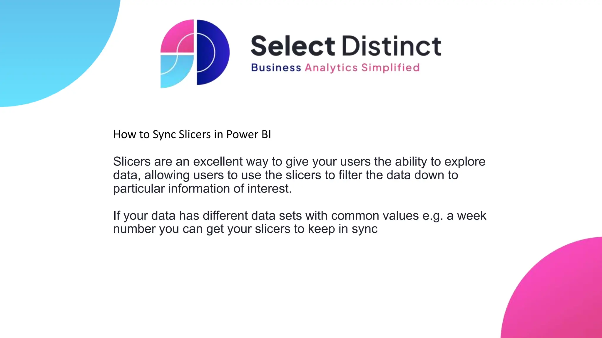 Sync Slicers in Power BI a step by step guide | PPTX