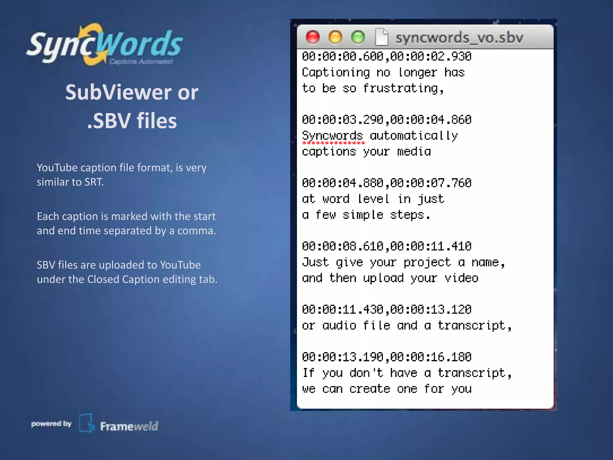 Syncwords Caption File Formats | PPT
