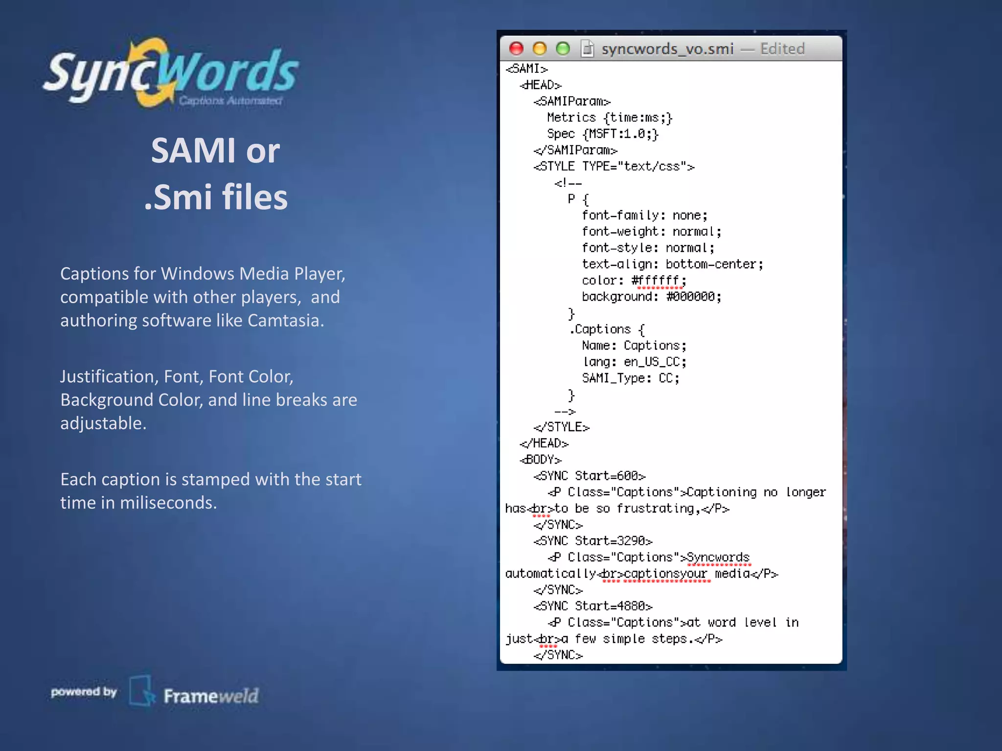 Syncwords Caption File Formats | PPT