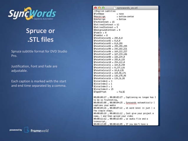 Syncwords Caption File Formats | PPT