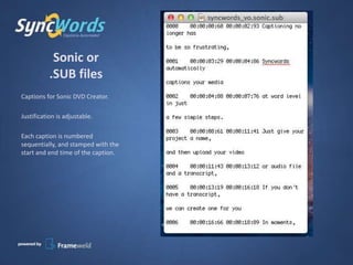 Syncwords Caption File Formats | PPT