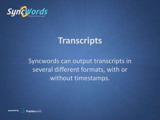 Syncwords Caption File Formats | PPT