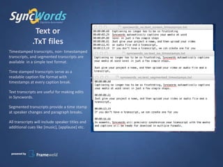 Syncwords Caption File Formats | PPT