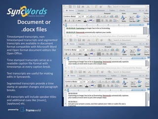 Syncwords Caption File Formats | PPT