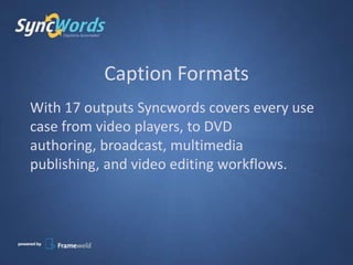 Syncwords Caption File Formats | PPT