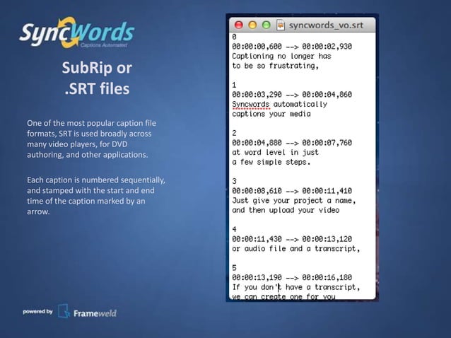 Syncwords Caption File Formats | PPT