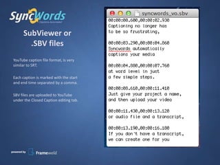 Syncwords Caption File Formats | PPT
