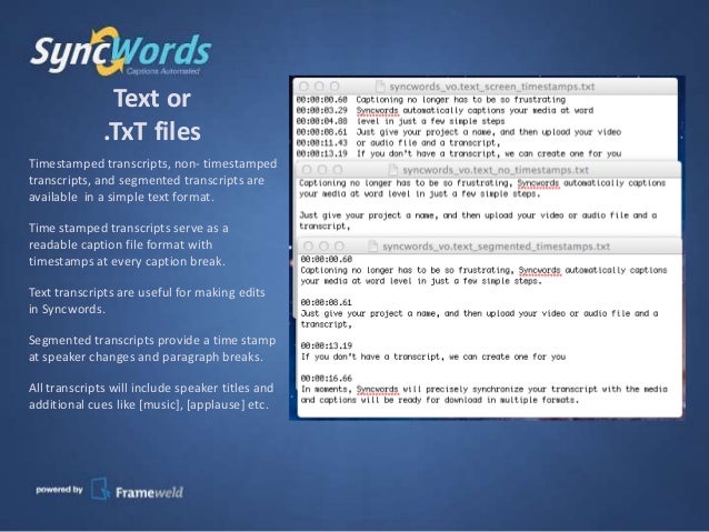 Syncwords Caption File Formats