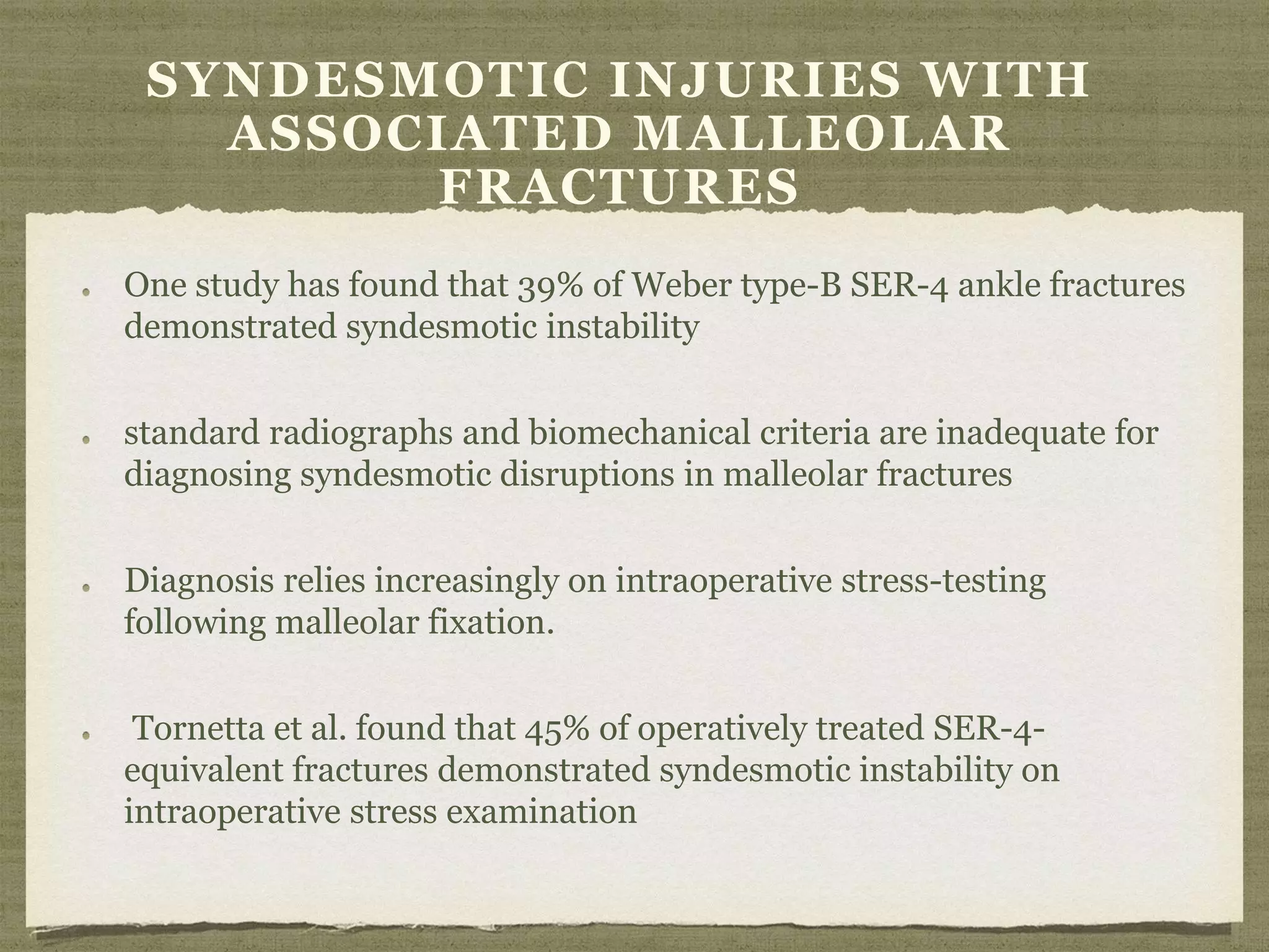 syndesmotic injury mechanism and treatment subject review | PPTX