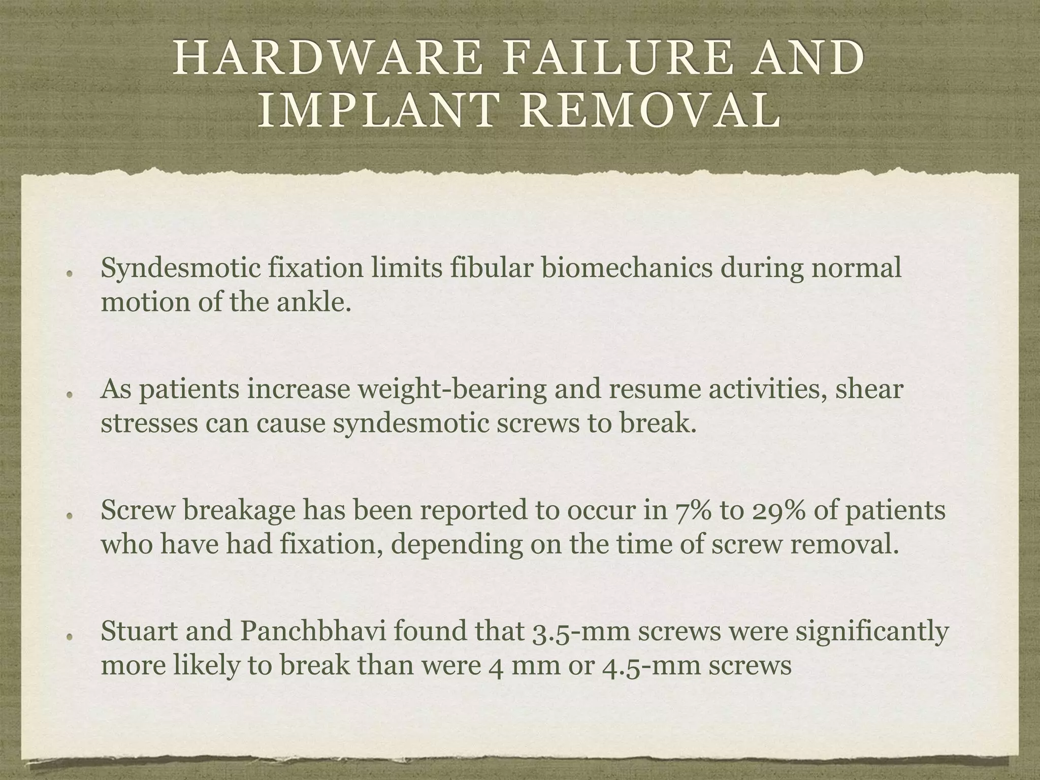 syndesmotic injury mechanism and treatment subject review | PPTX