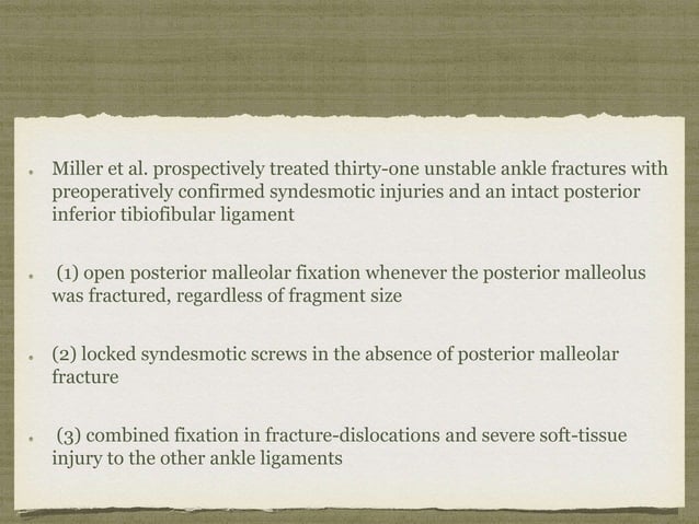syndesmotic injury mechanism and treatment subject review | PPT