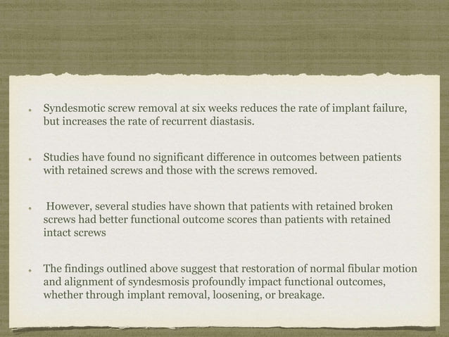 syndesmotic injury mechanism and treatment subject review | PPT