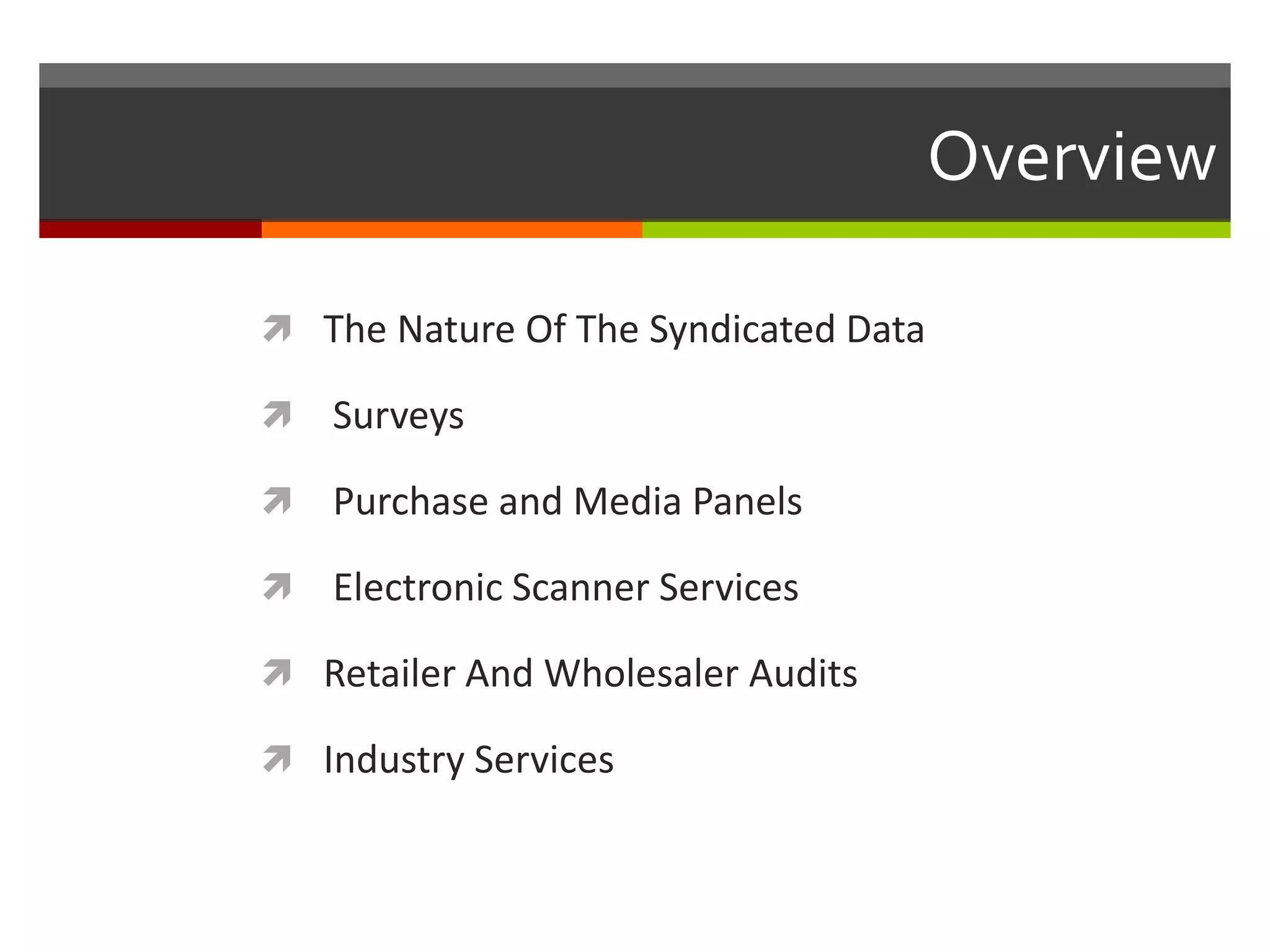 Syndicated sources of secondary data | PPTX