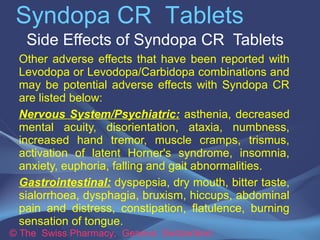Syndopa CR Tablets for Treatment Parkinson's Disease Symptoms | ODP